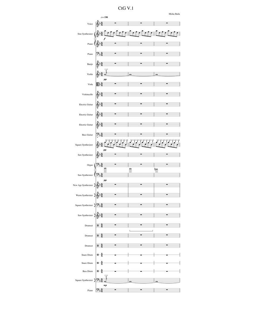 CtG V.1 Sheet music for Piano, Organ, Vocals, Snare drum & more ...