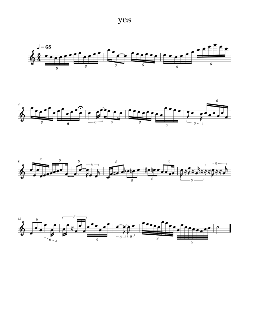 yes Sheet music for Flute (Solo) | Musescore.com