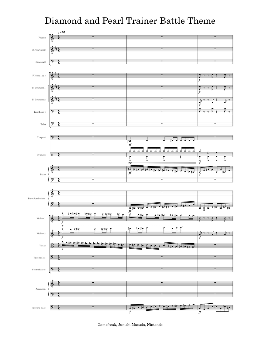 Pokemon Diamond and Pearl Trainer Battle Theme Sheet music for Piano ...