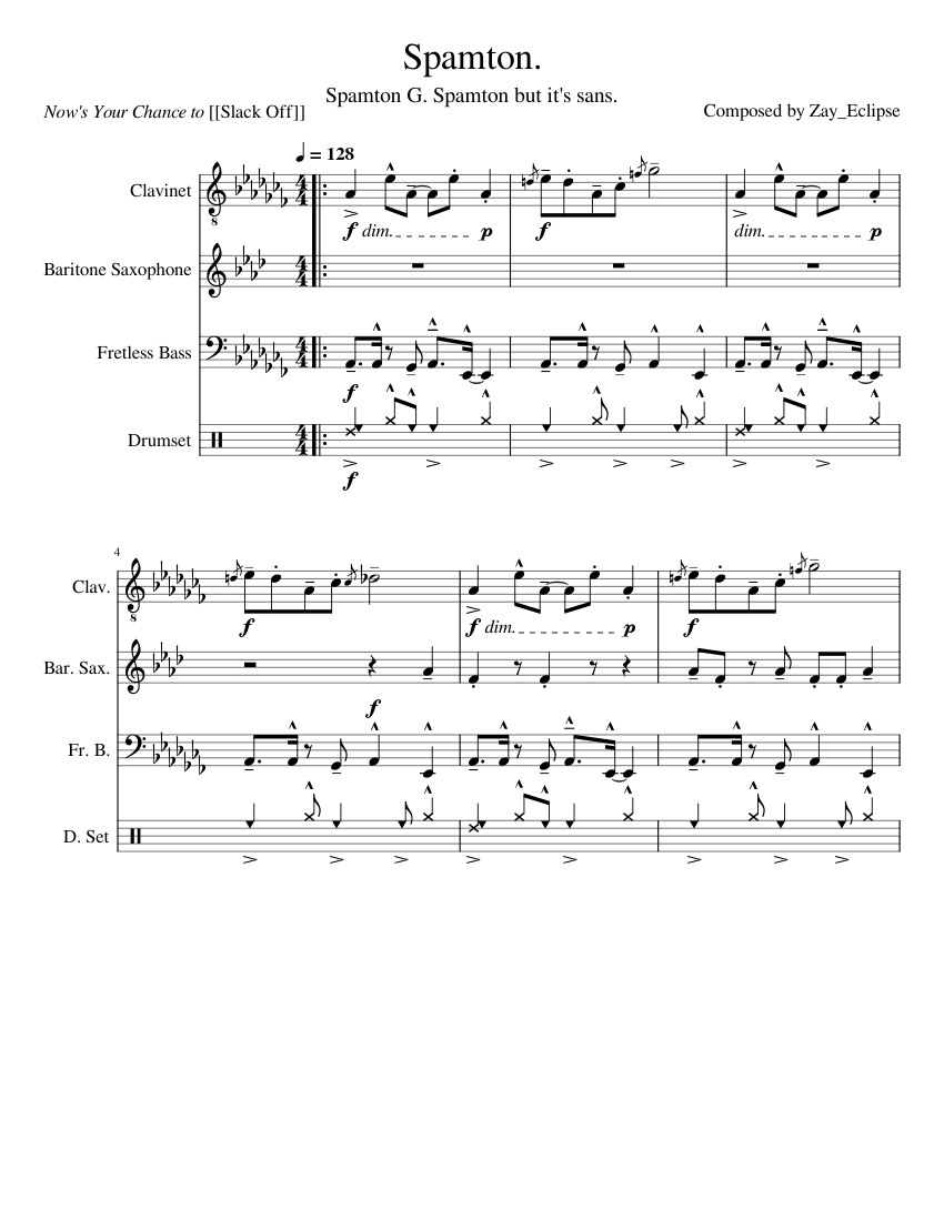 Spamton. - Spamton G. Spamton but it's sans. Sheet music for Clavichord ...