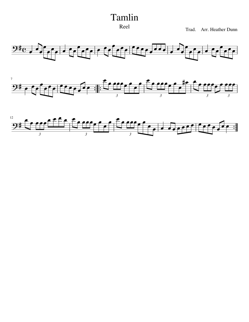 Tamlin (Glasgow Reel) Sheet music for Piano (Solo) | Download and print ...