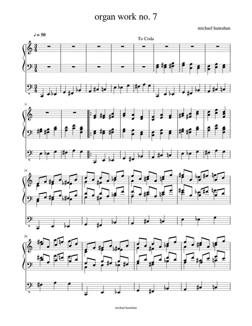 organ work no. 7 Sheet music for Organ (Solo) | Musescore.com