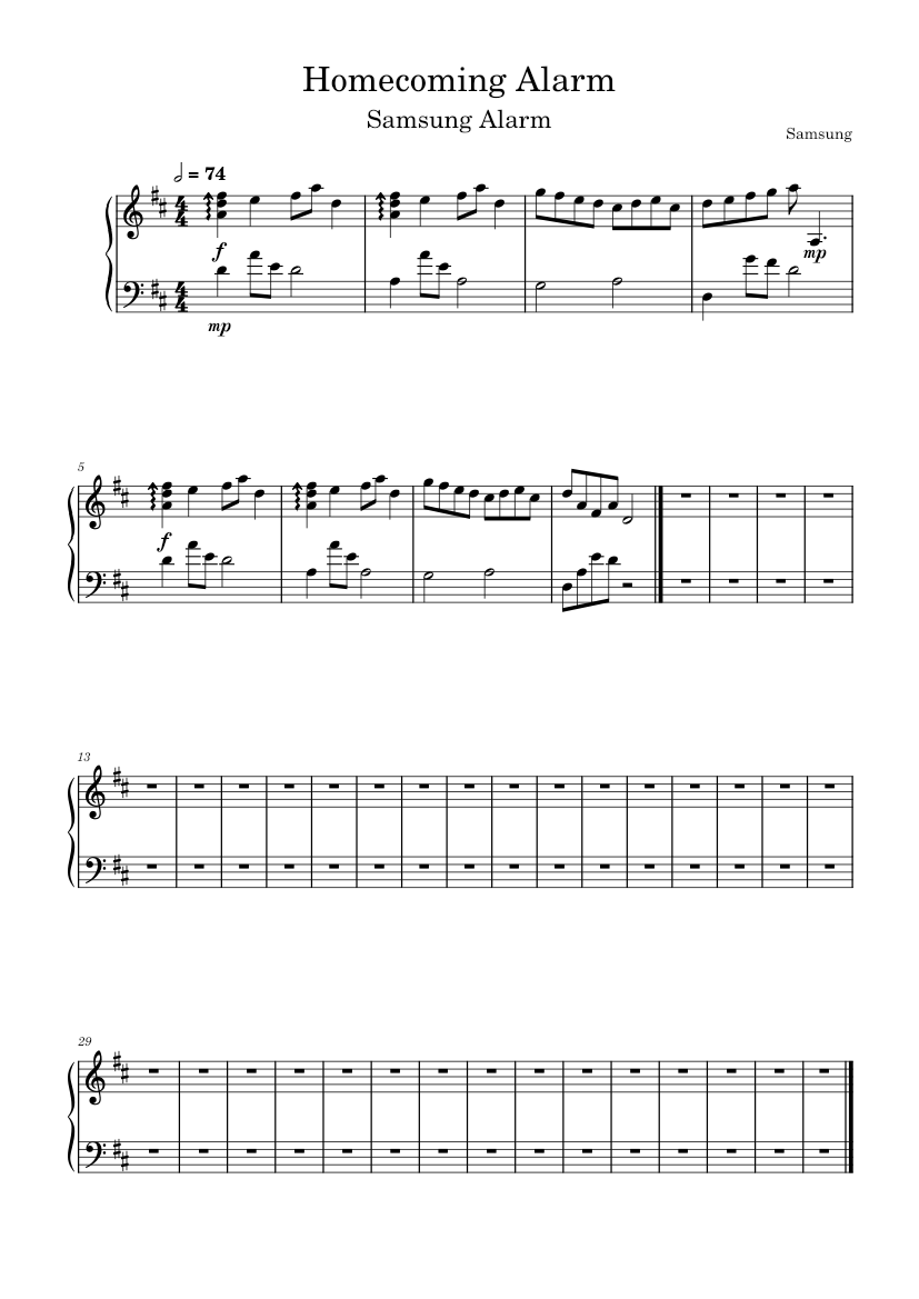 Homecoming – Samsung Homecoming Sheet music for Celesta (Solo ...