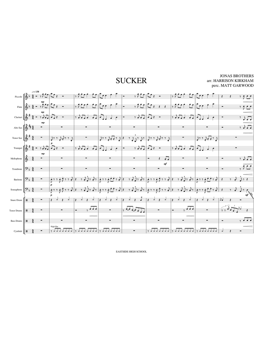 SUCKER Sheet music for Trombone, Tuba, Flute piccolo, Flute & more ...
