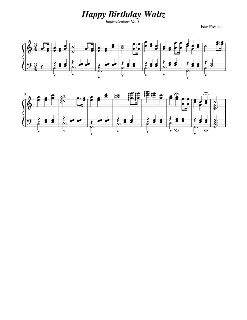 Happy Birthday Waltz Sheet music for Piano (Solo) | Musescore.com