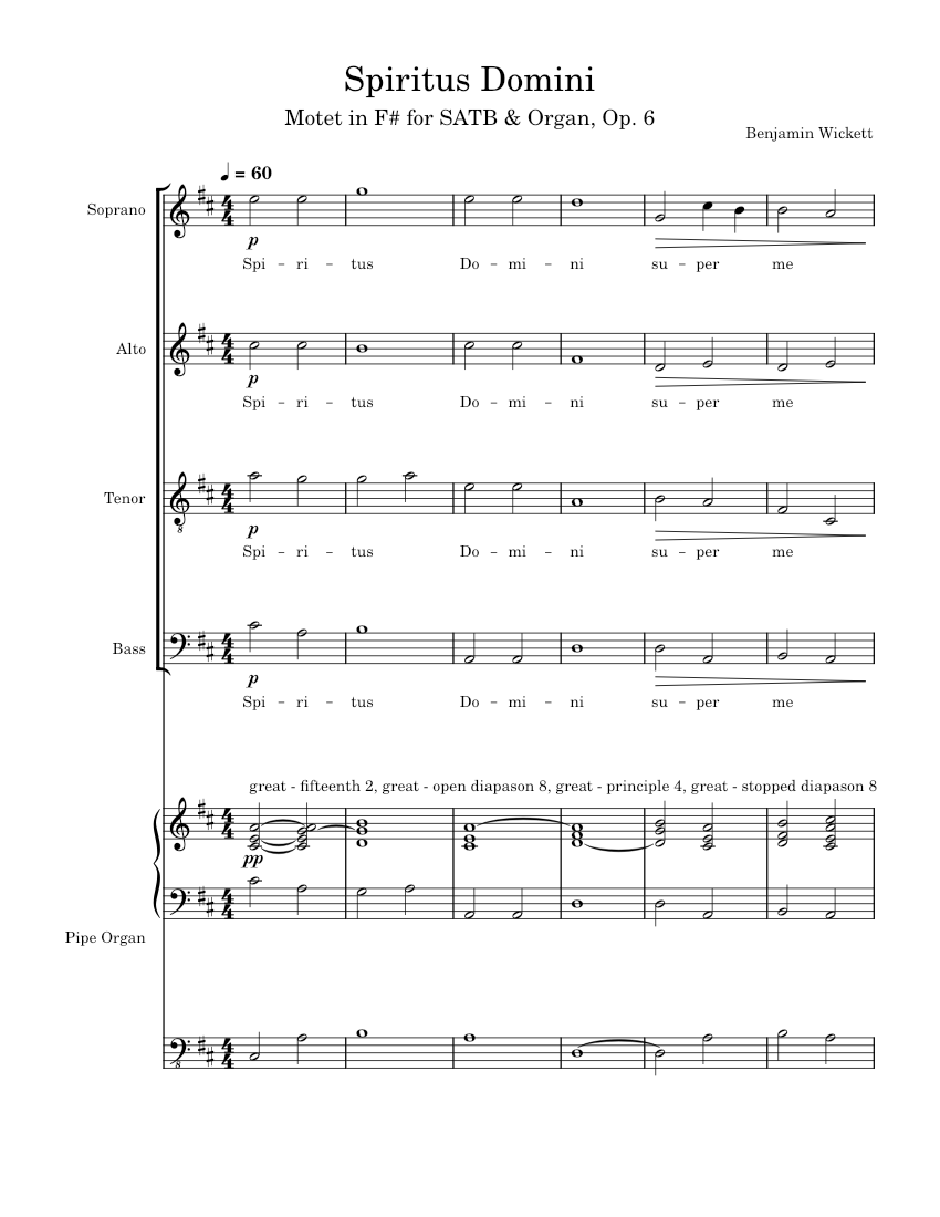 Spiritus Domini Sheet music for Organ, Bass guitar, Synthesizer (Church ...