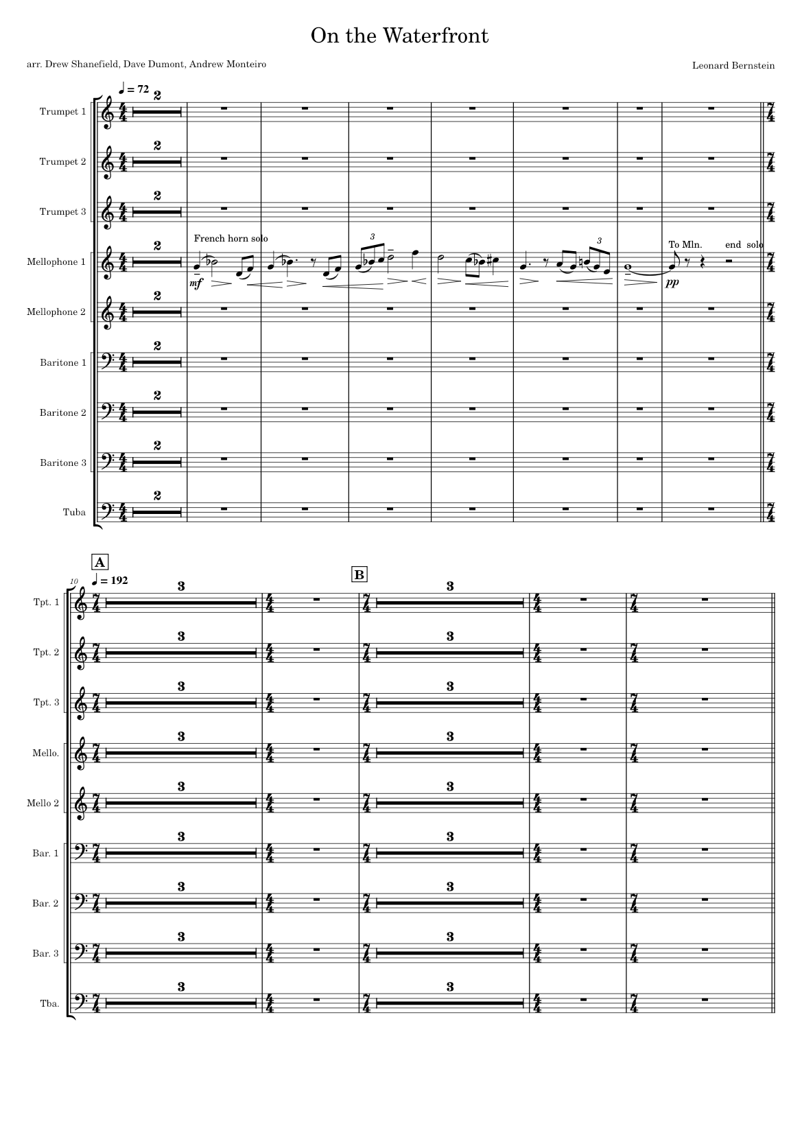 On The Waterfront – Cadets2 2018 Sheet music for Tuba, Mellophone ...