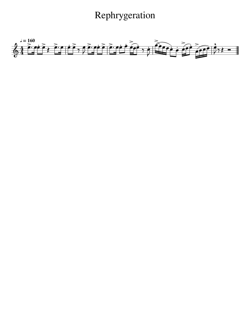Rephrygeration Sheet music for Trumpet in b-flat (Solo) | Musescore.com