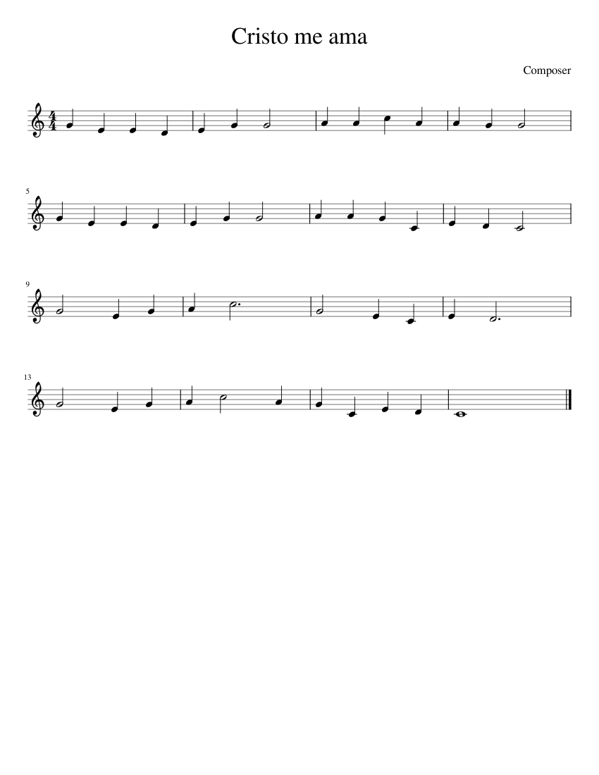 Cristo me ama. Sheet music for Piano (Solo) | Musescore.com