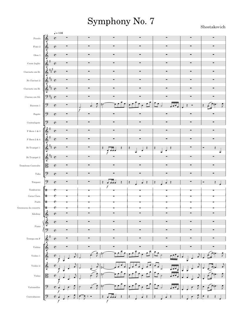 Symphony No. 7 Sheet music for Piano, Trombone, Tuba, Flute & more ...