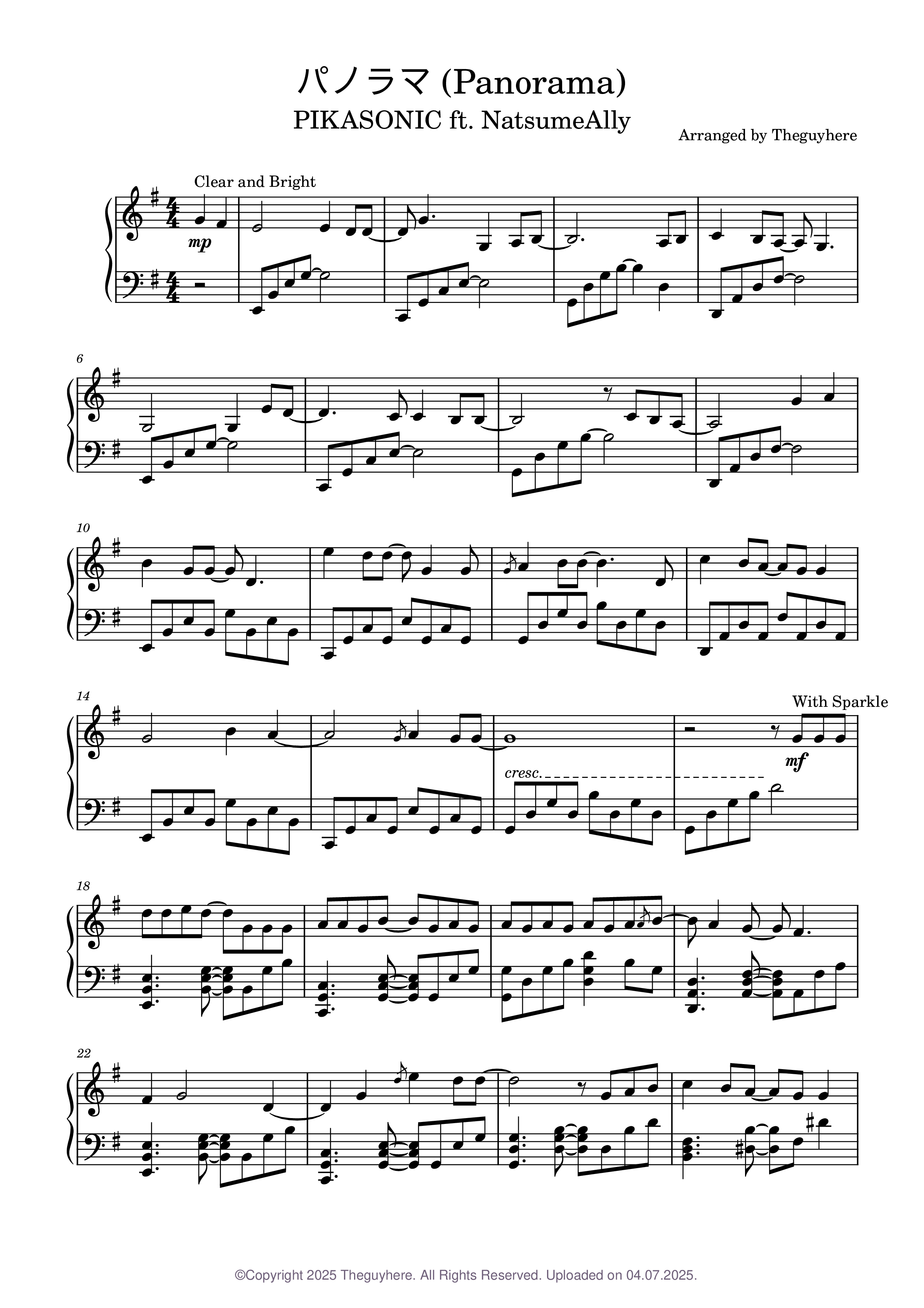 Panorama - PIKASONIC Sheet Music for Piano (Solo) | MuseScore.com