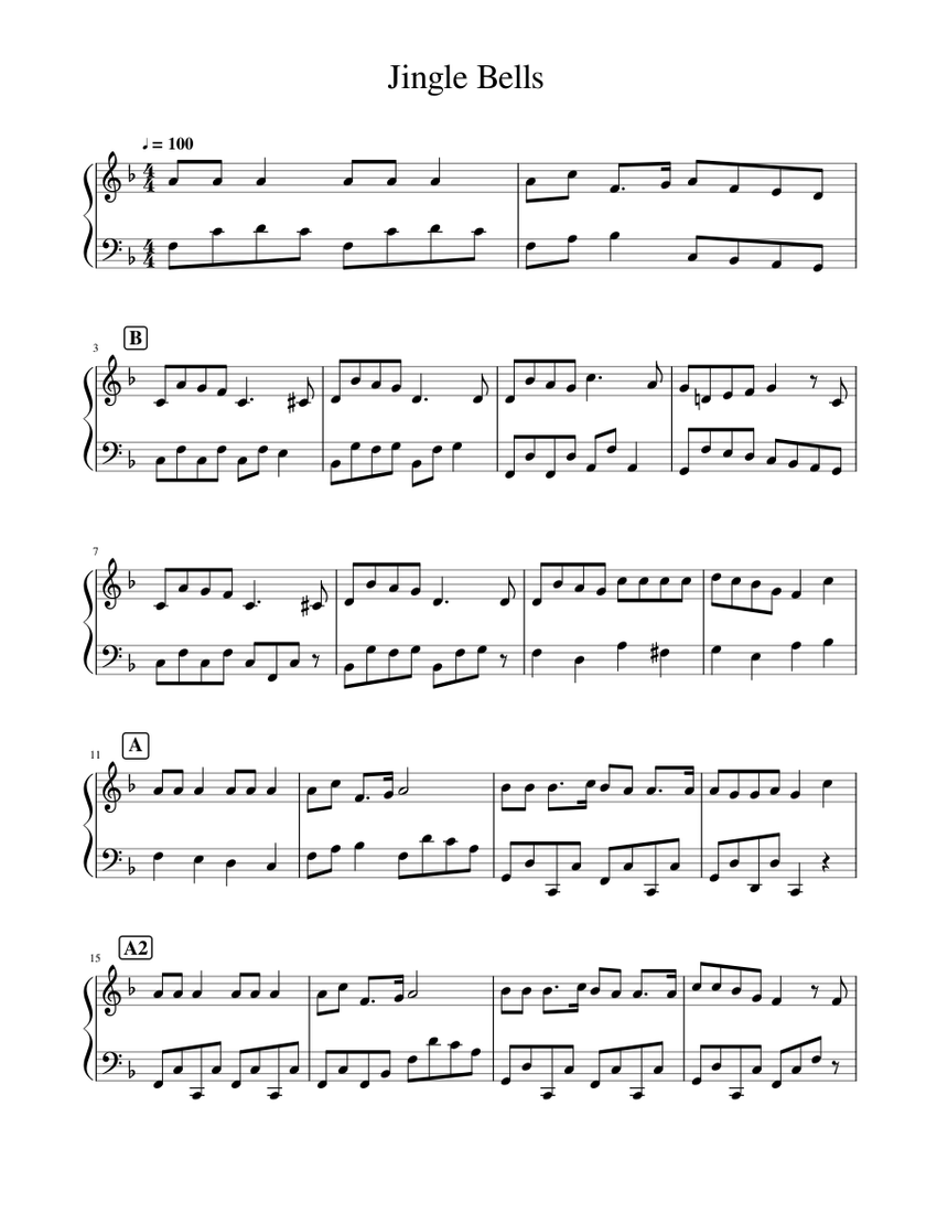 Jingle Bells for piano Sheet music for Piano (Solo) Easy | Musescore.com