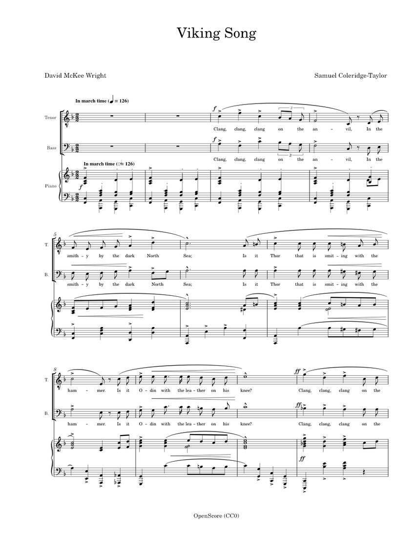 Viking Song – Coleridge-Taylor, Samuel - piano tutorial