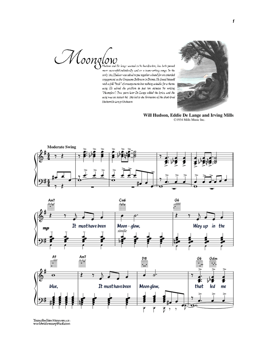 Moonglow Sheet music for Piano (Solo) | Musescore.com