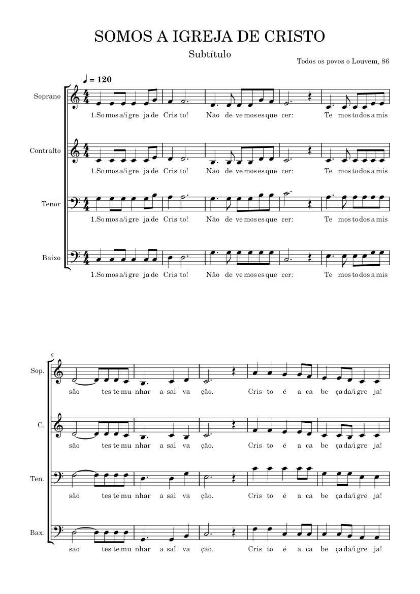 Somos a igreja de Cristo Sheet music for Synthesizer (Choral) | Musescore.com