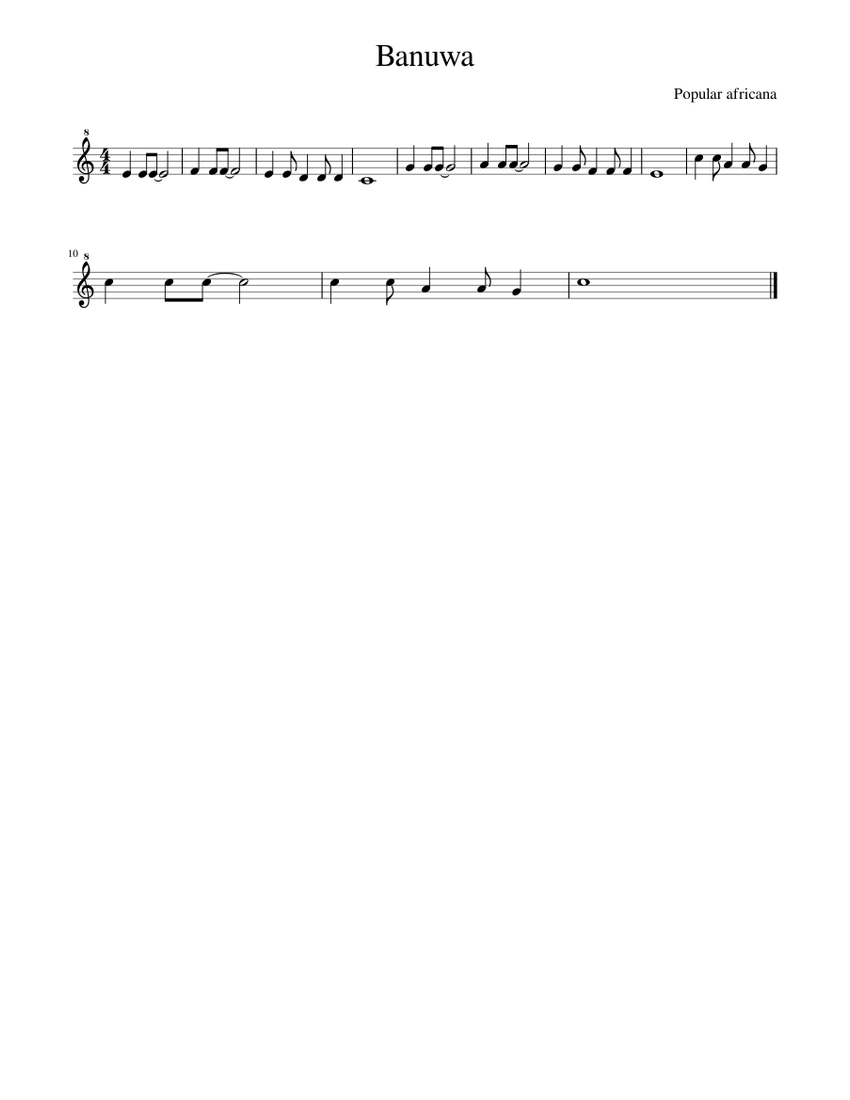 Banuwa Sheet music for Recorder (Solo) | Musescore.com