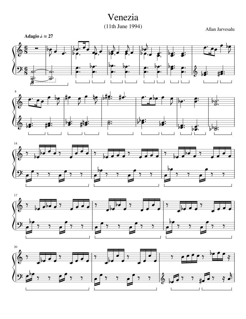 Venezia Sheet music for Piano (Solo) | Download and print in PDF or ...