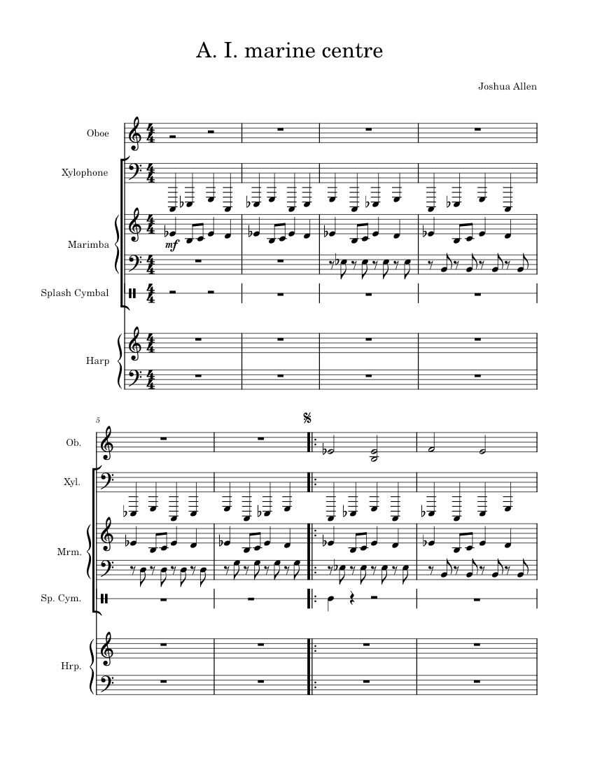 A._I._marine_centre Sheet music for Oboe, Marimba, Xylophone, Harp ...