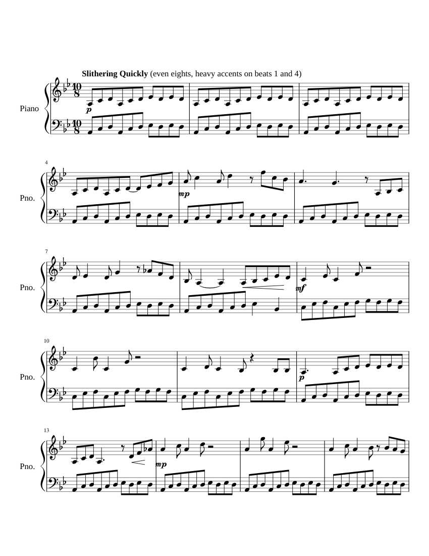 The Snake Sheet music for Piano (Solo) | Musescore.com
