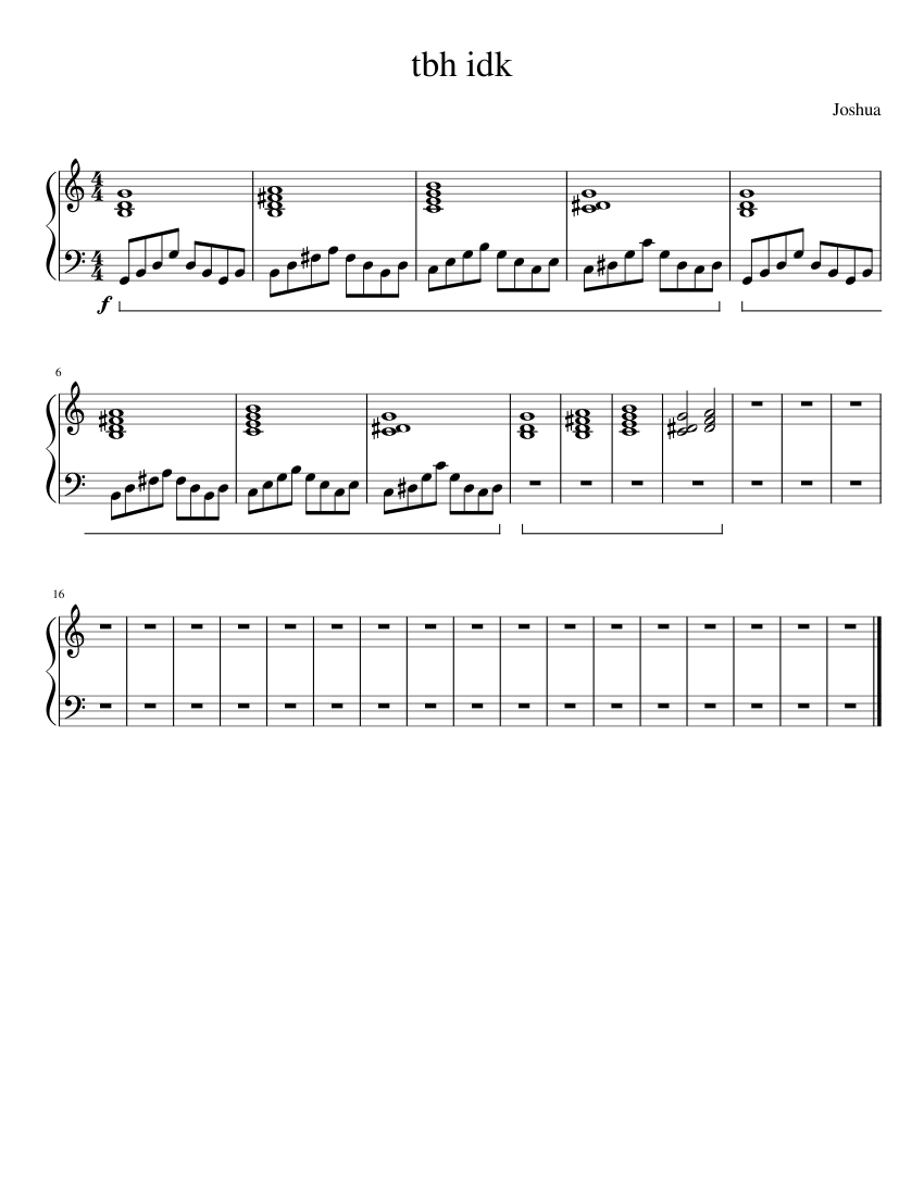 Tbh idk Sheet music for Piano (Solo) | Musescore.com