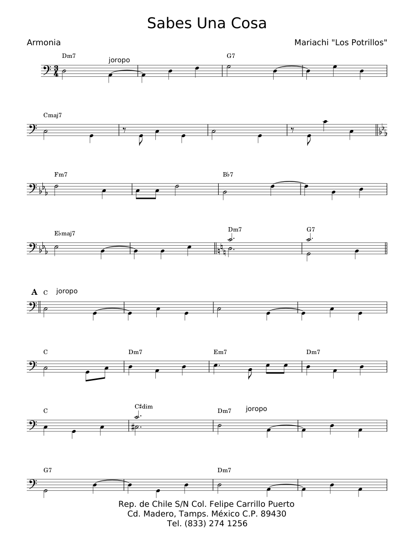 Sabes Una Cosa - Mariachi Vargas Sheet Music for Piano (Solo) Easy | MuseScore.com