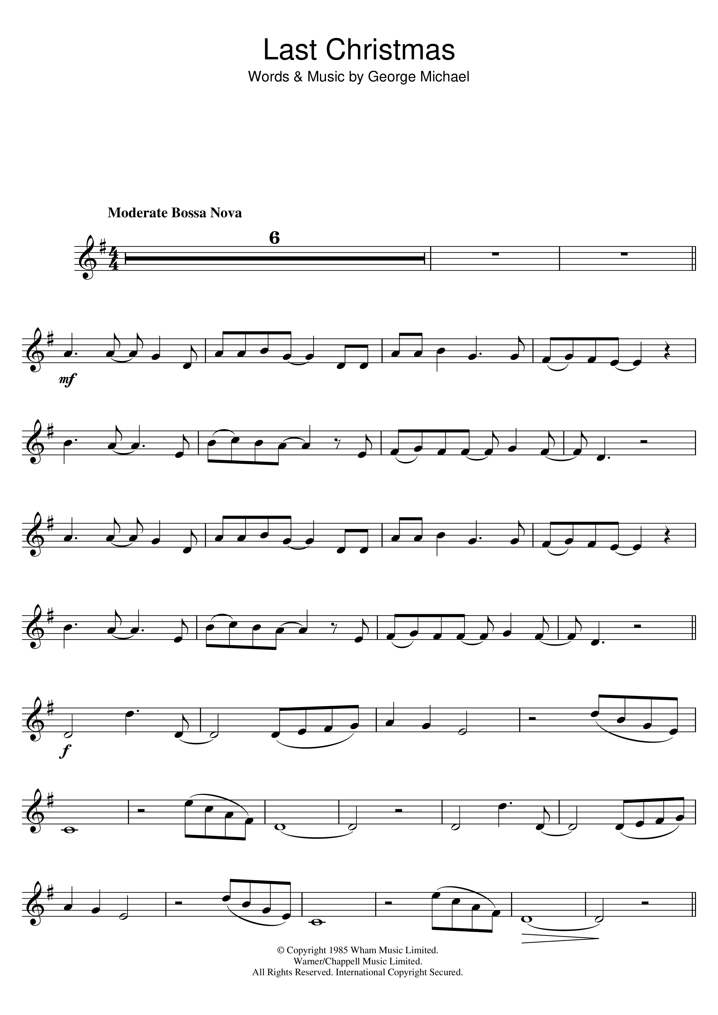 Play Official version of Last christmas Sheet Music by Wham! for ...