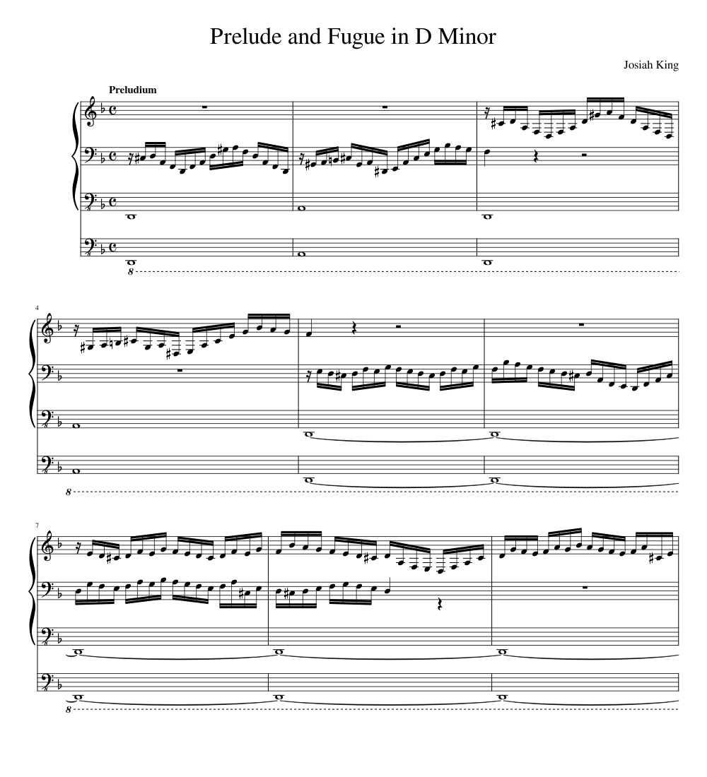 Prelude and Fugue in D Minor Sheet music for Organ (Solo) | Musescore.com