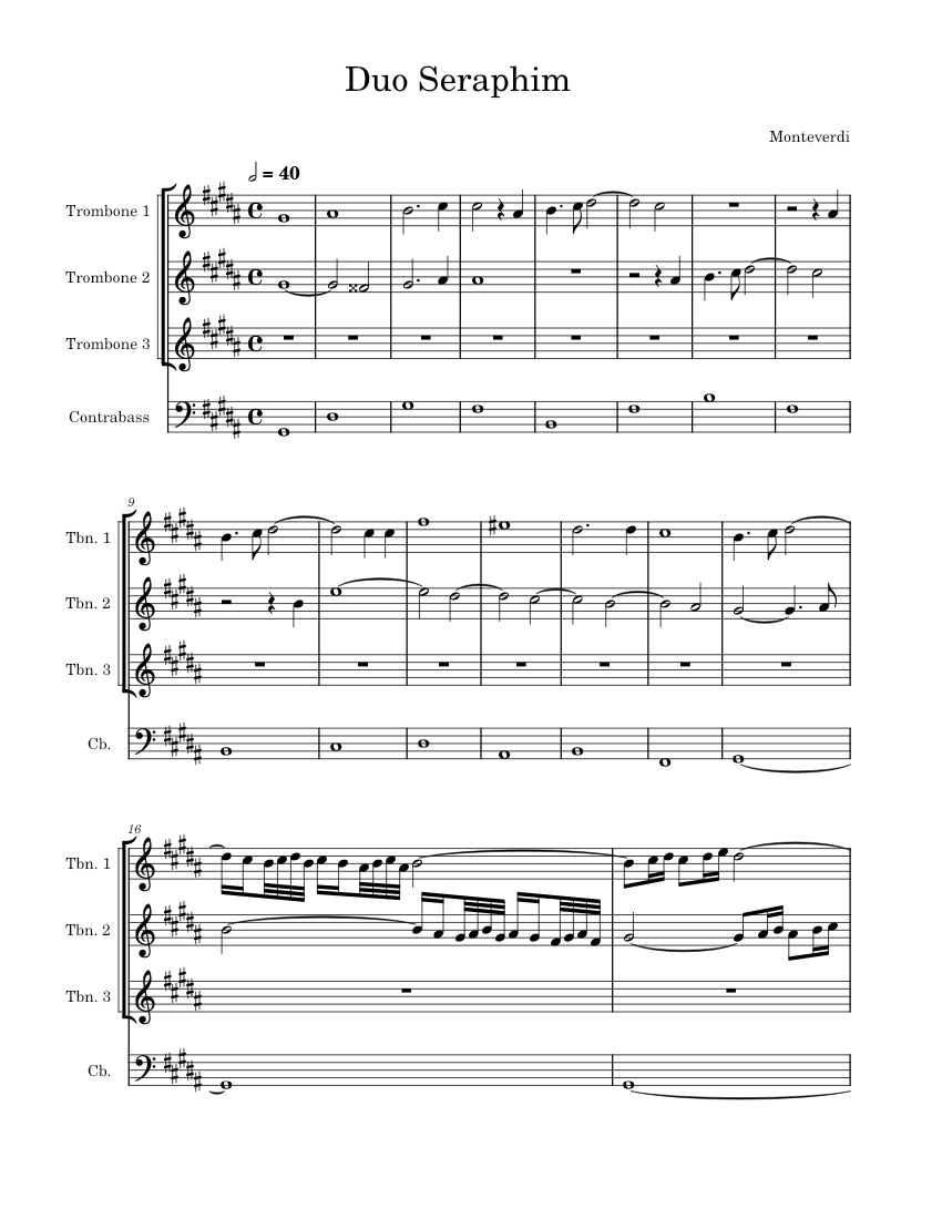 Duo_Seraphim Sheet music for Trombone, Contrabass (Mixed Quartet ...