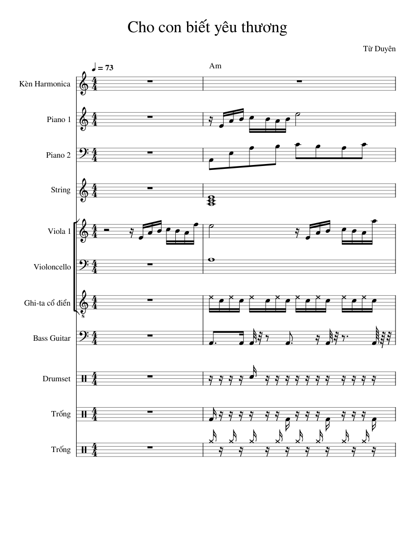 LiLa – Nguyen Augustino Sheet music for Piano, Violin, Cello, Guitar ...
