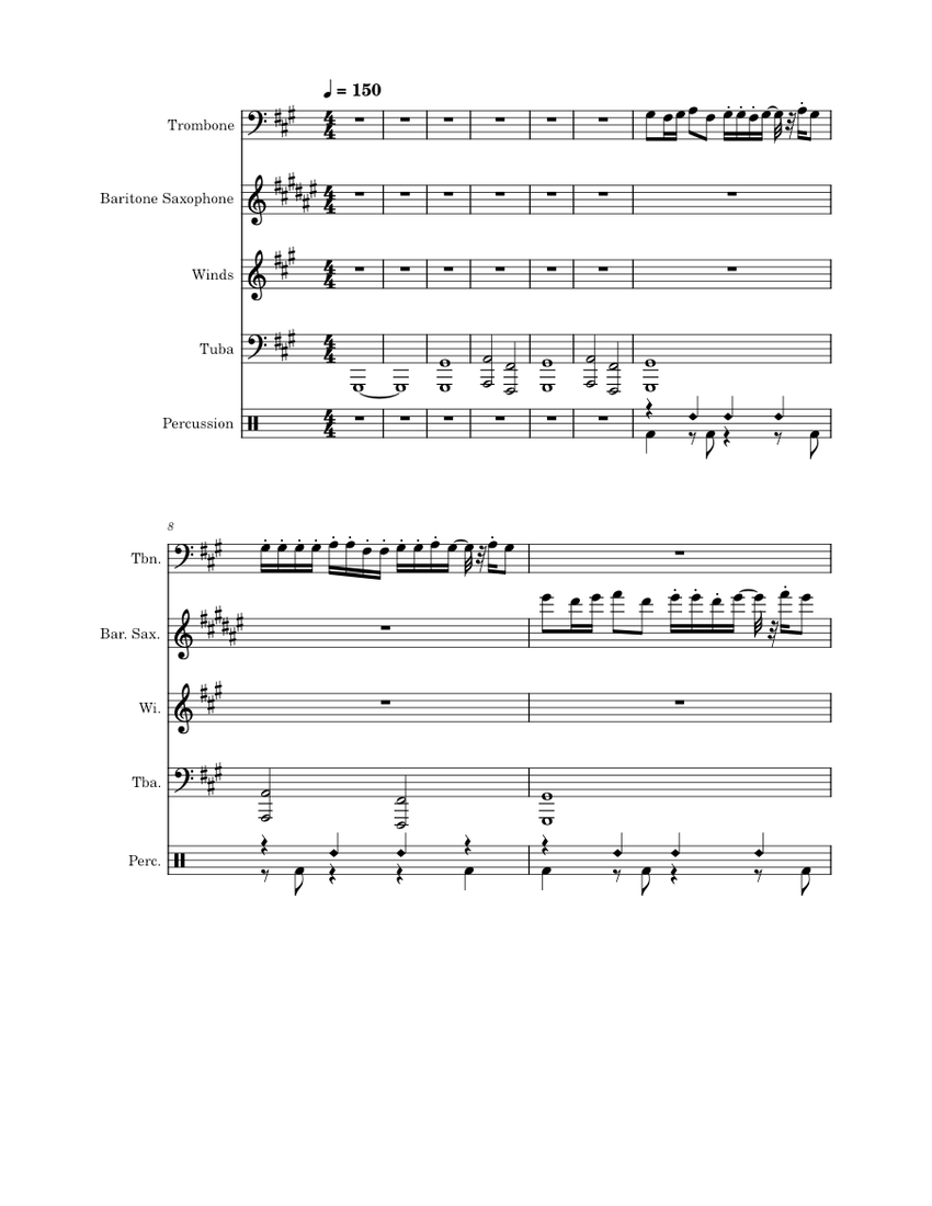 FNF VS SONIC.EXE Execution Sheet music for Trombone, Tuba, Saxophone ...
