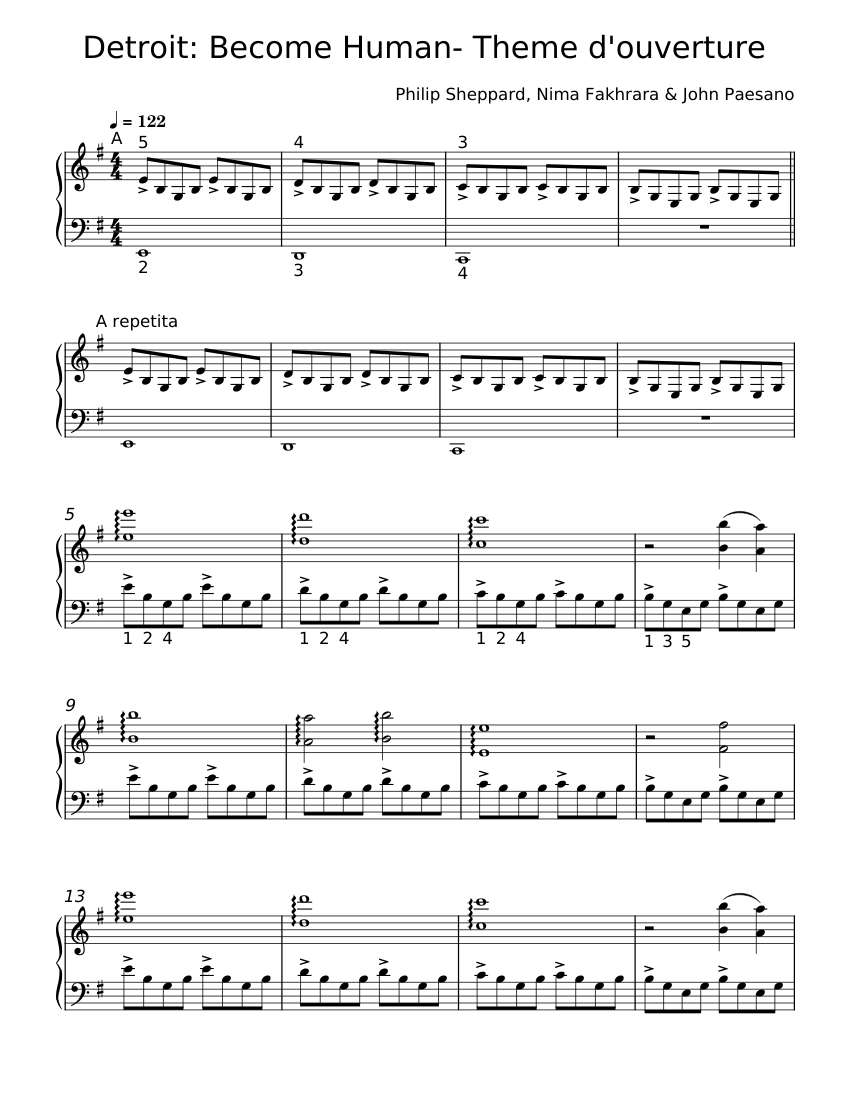 Detroit: Become Human - Misc Computer Games Sheet music for Piano ...