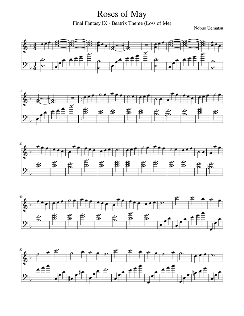 Roses of May Sheet music for Piano (Solo) Easy | Musescore.com