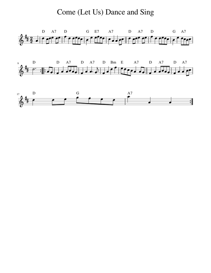 Come (Let Us) Dance and Sing Sheet music for Piano (Solo) | Musescore.com