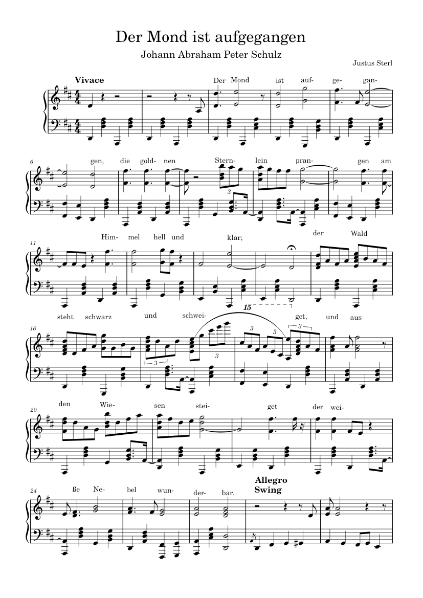 Der Mond ist aufgegangen – Johann Abraham Peter Schulz Polystilistik ...