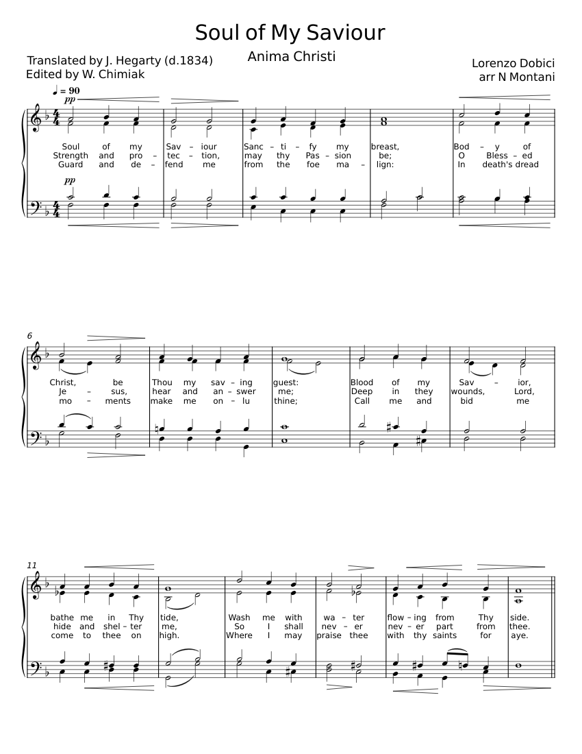 Soul of My Saviour – Lorenzo Dobici;J. Hegarty;W. Chimiak Sheet music ...