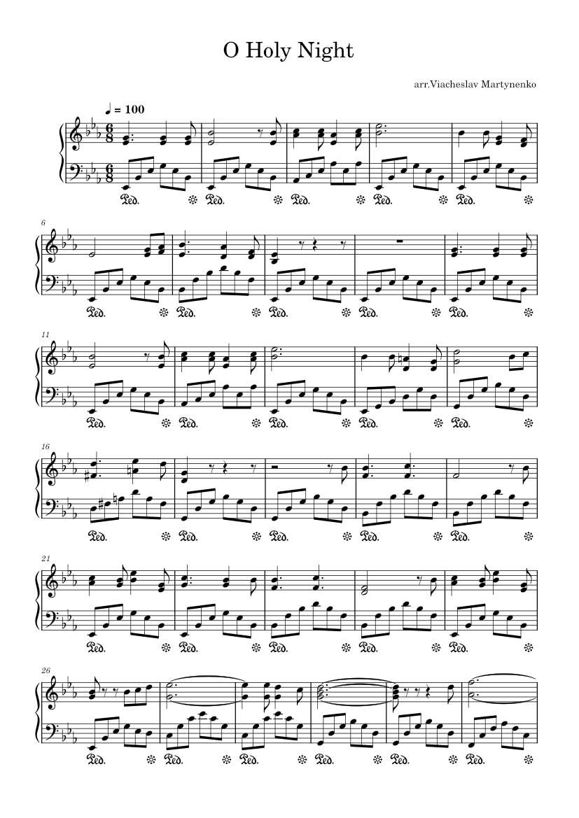O Holy Night – Easy Piano Sheet Music for Piano (Solo) | MuseScore.com