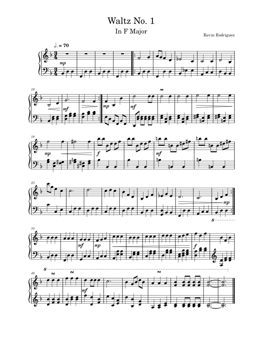 Waltz_No._1 Sheet music for Piano (Solo) Easy | Musescore.com