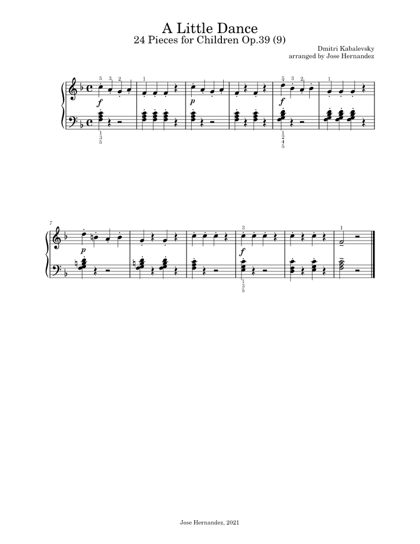 A Little Dance 24 Pieces for Children Op. 39 by Dmitri Kabalevsky Sheet ...