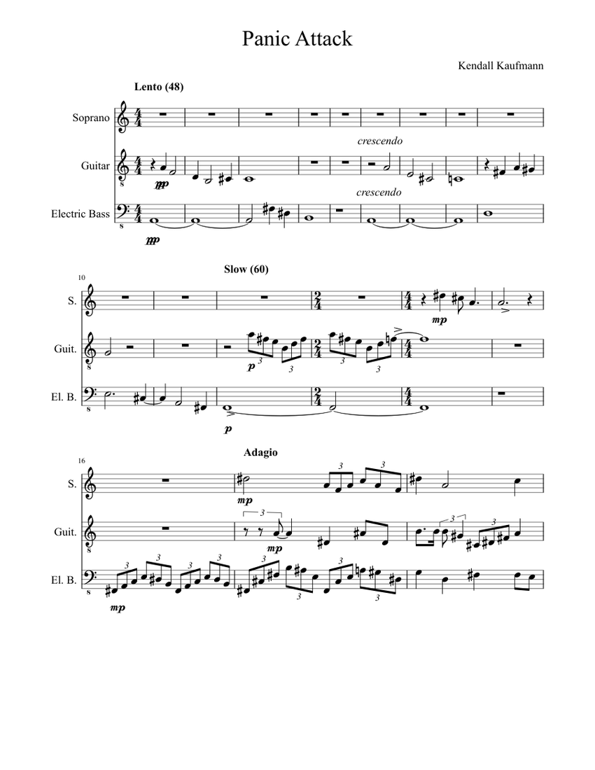 Panic Attack Sheet music for Guitar (Solo) | Download and print in PDF ...