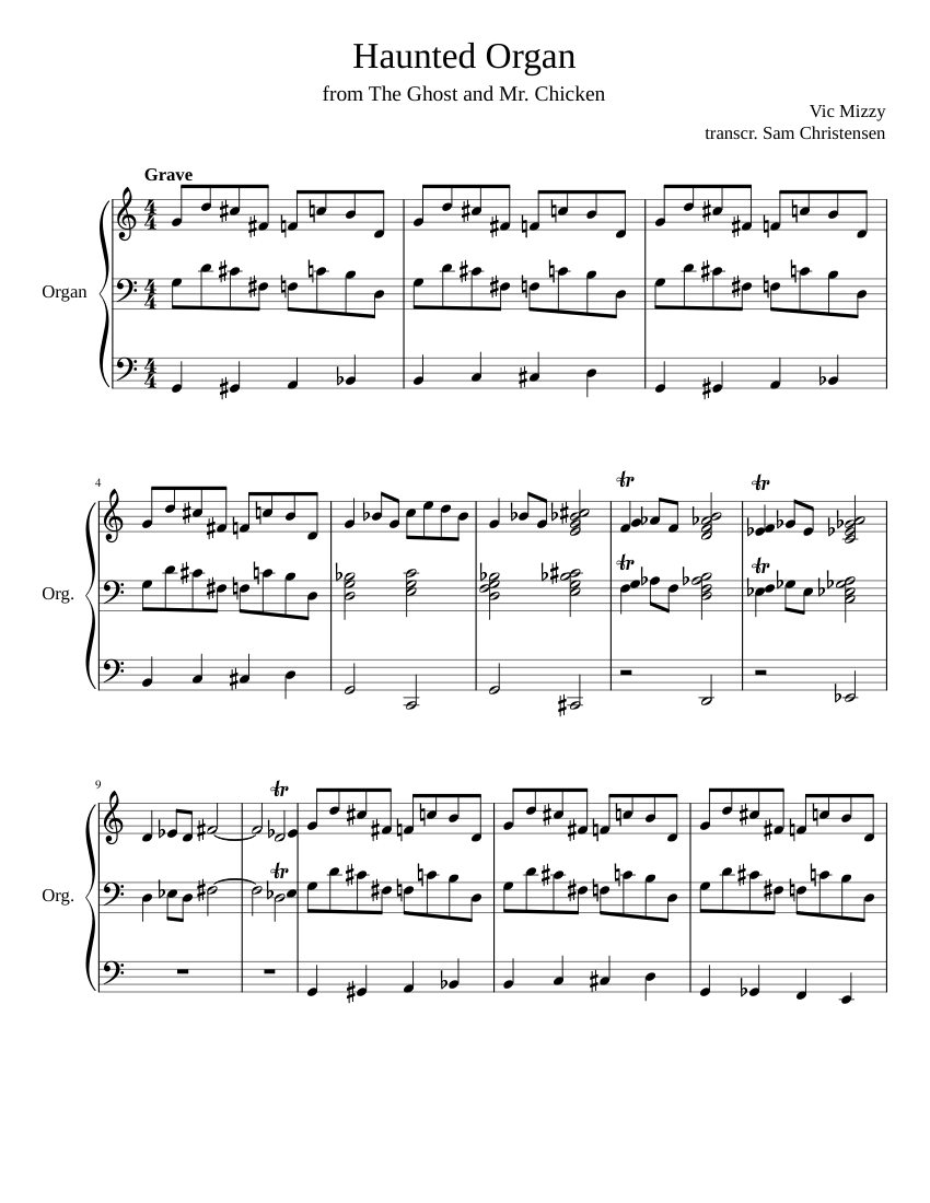 Haunted Organ Sheet Music for Organ (Solo) | MuseScore.com