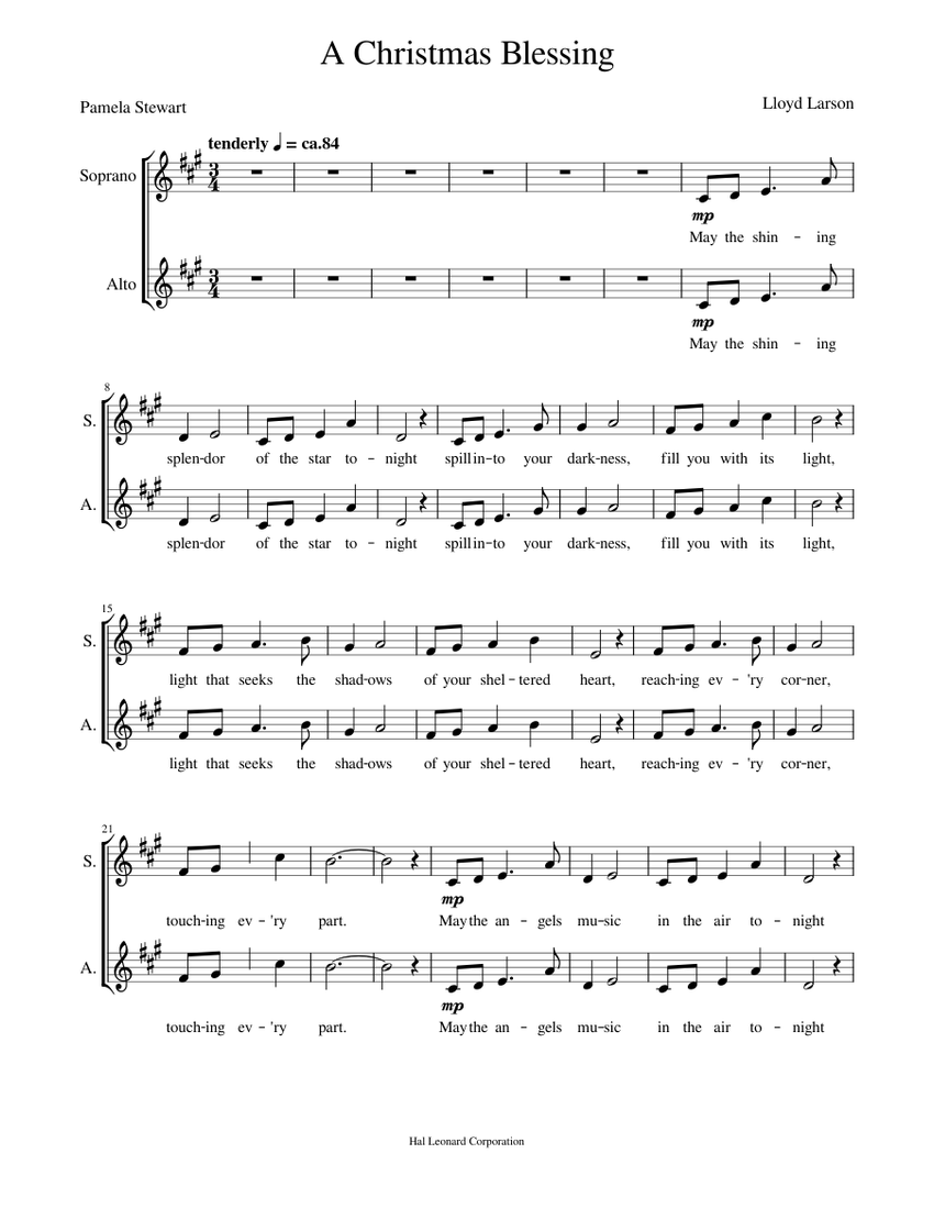 A CHRISTMAS BLESSING – LLOYD LARSON A Christmas Blessing Sheet music ...