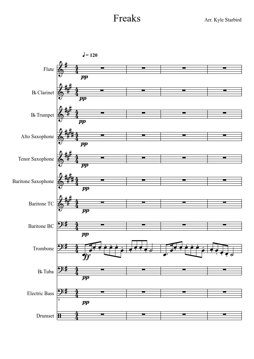 Freaks Sheet music for Trombone, Tuba, Flute, Clarinet other & more ...