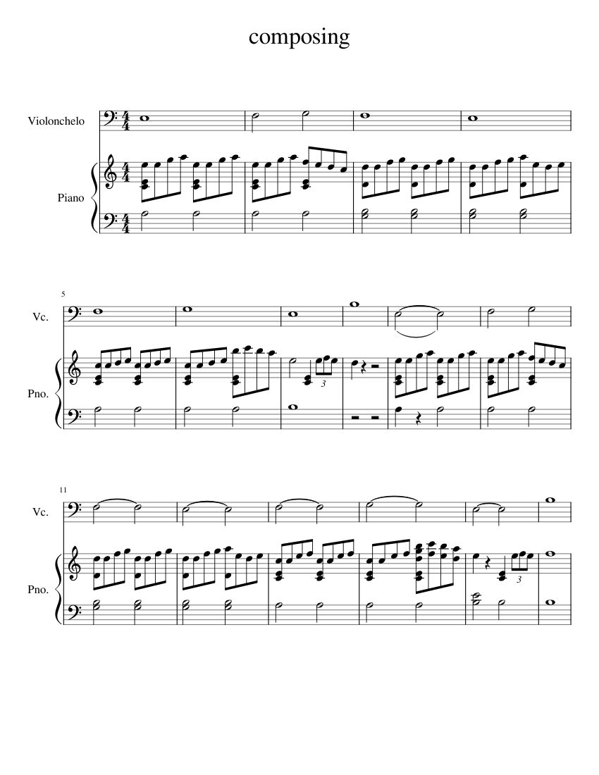 composing Sheet music for Piano, Cello (Solo) | Musescore.com