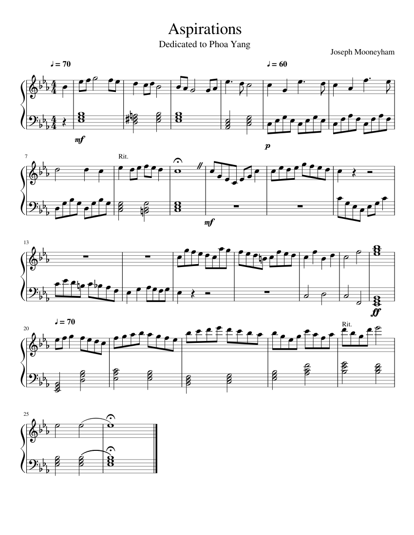 Aspirations Sheet music for Piano (Solo) | Musescore.com