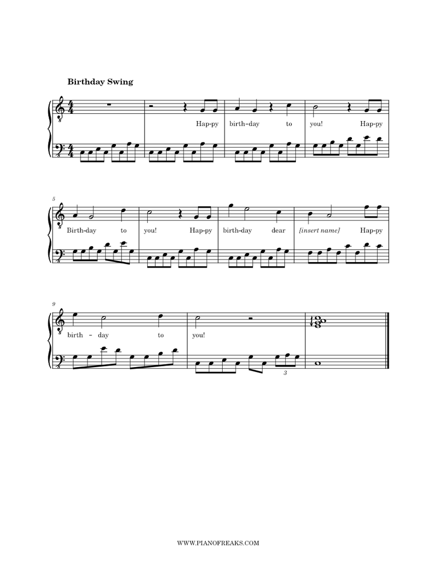 Happy Birthday Boogie! – Patty & Mildred J. Hill Sheet music for Piano ...
