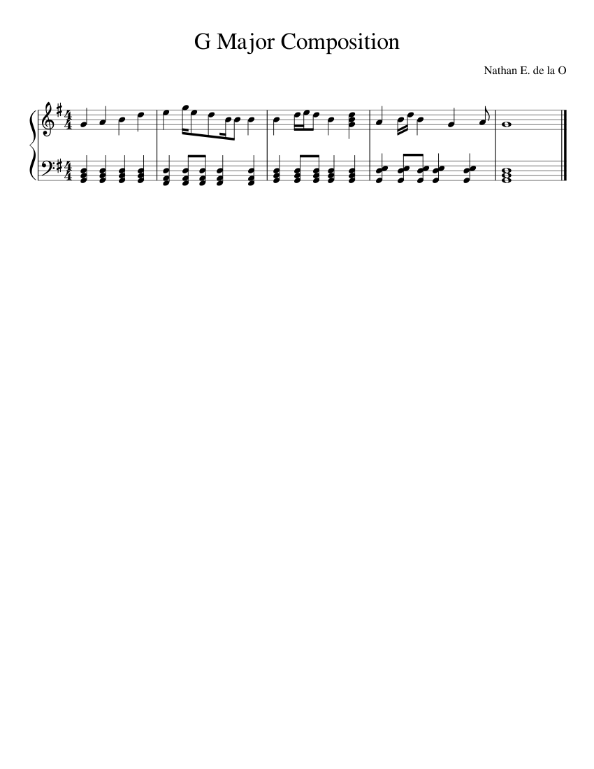 G Major Composition Sheet music for Piano (Solo) | Musescore.com