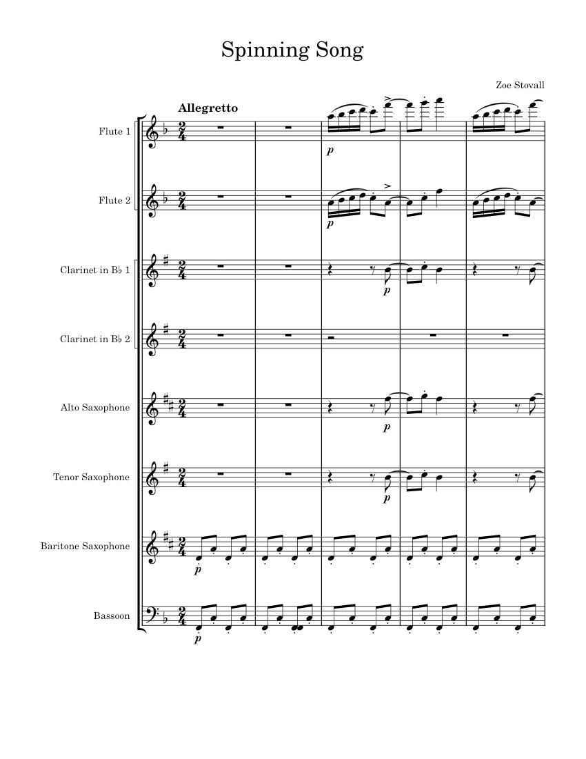 Spinning song – Albert Ellmenreich Spinning Song Sheet music for Flute ...