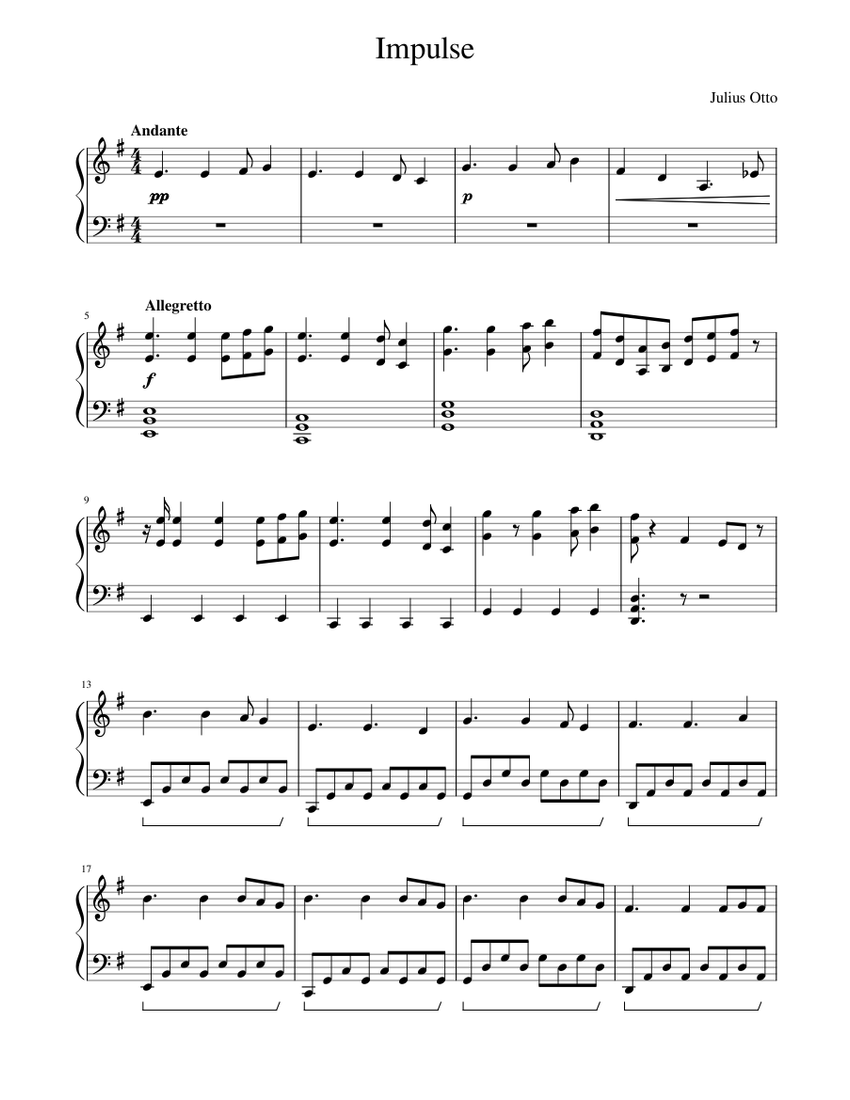 Impulse (Julius Otto) Sheet music for Piano (Solo) Easy | Musescore.com