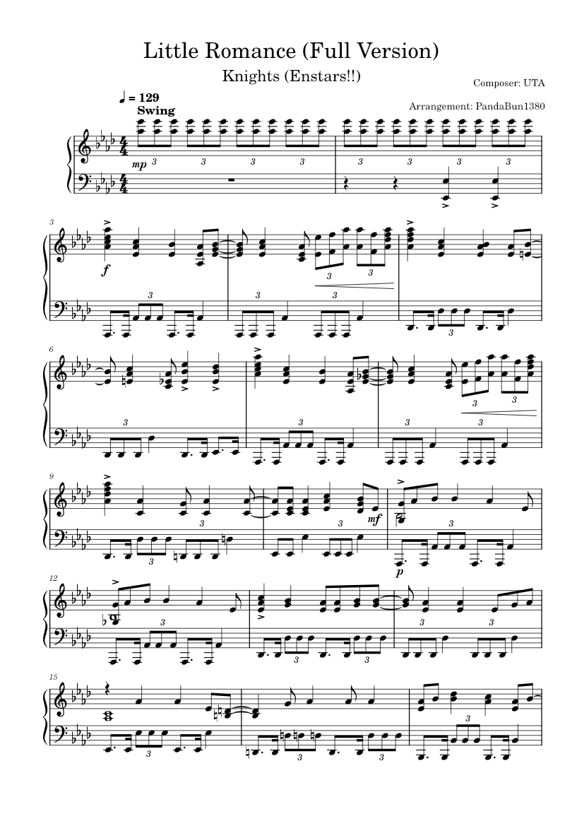 Little Romance – Knights [ES!!] (Full Version) Sheet music for Piano ...