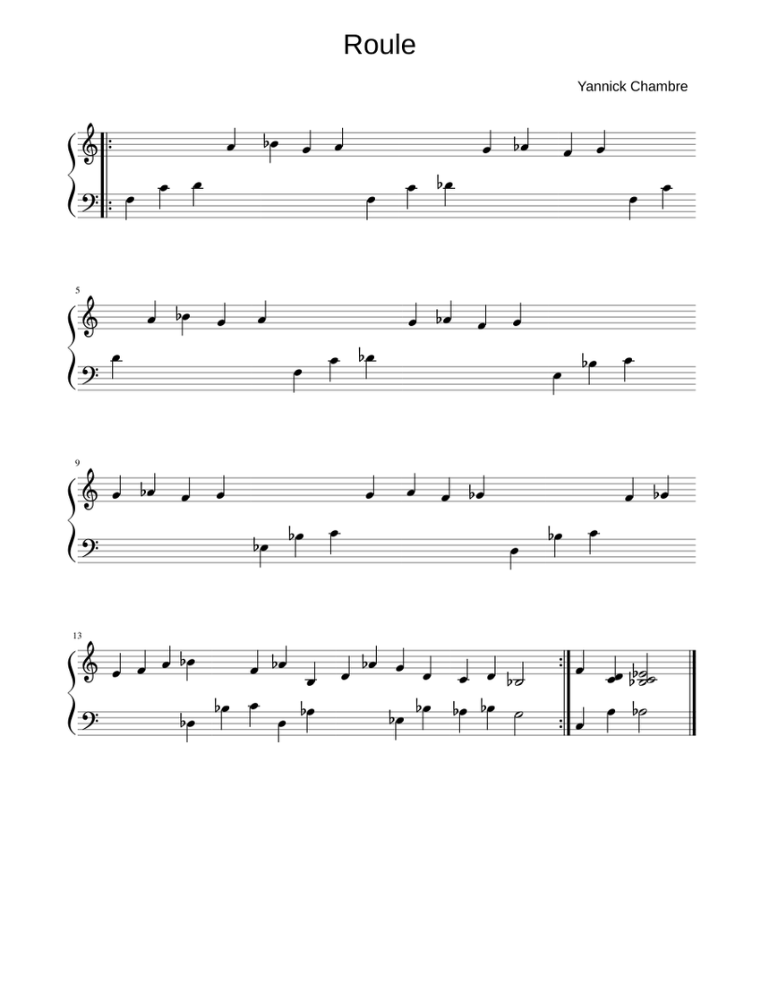 Roule Sheet music for Piano (Solo) Easy | Musescore.com